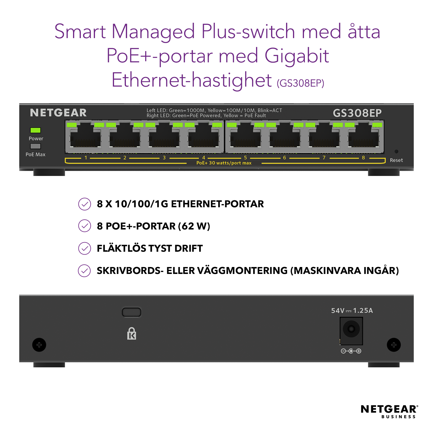 NETGEAR: Networking Products Made For You. 8-Port Gigabit Ethernet PoE+ ...